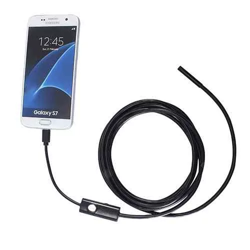 USB Android and PC 7mm Soft Tube Endoscope Wire Pinhole Camera - 2m ...