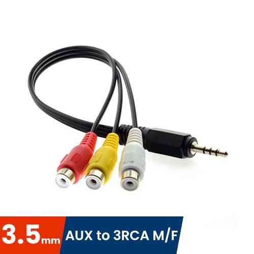 3.5mm AUX to 3RCA M/F Audio Video Mini AV Cable - toko.lk