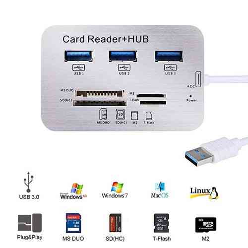 USB 3.0/3.1 Hub With Card Reader - Super Speed USB HUB - toko.lk